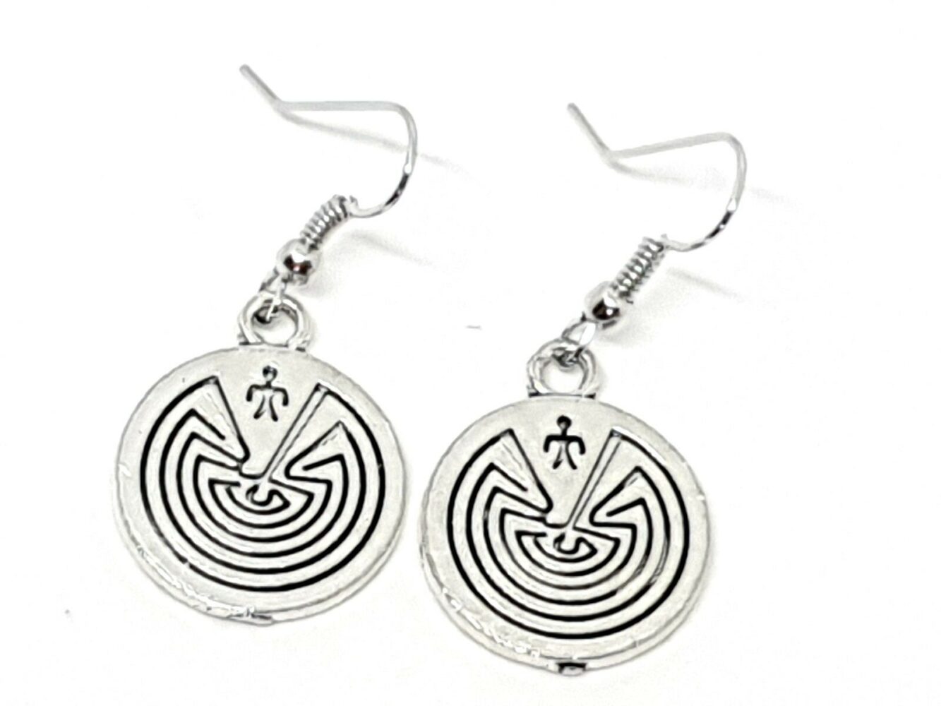 Hopi Man in the Maze Earrings Symbol Zuni Bear American Indian ...