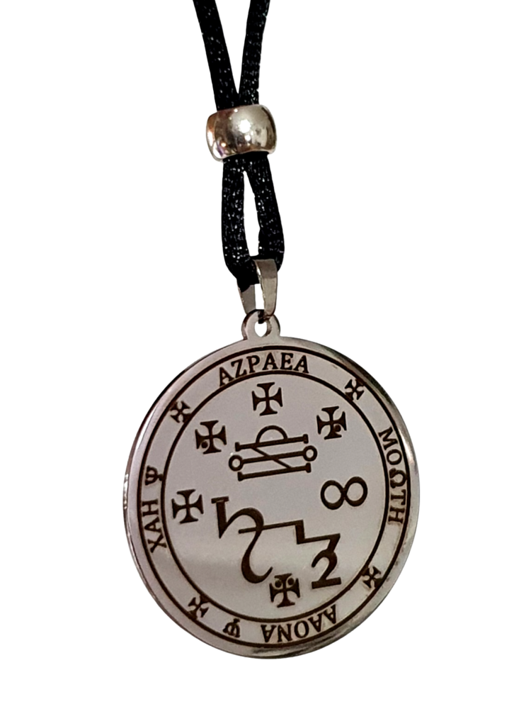 Archangel Azrael Pendant Necklace Talisman Sigil Evocation Bead Cord ...