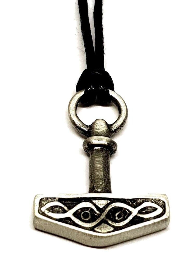 Thors Hammer Pendant Nordic Asatru Corded Norse Heathen Mjolnir Cord ...