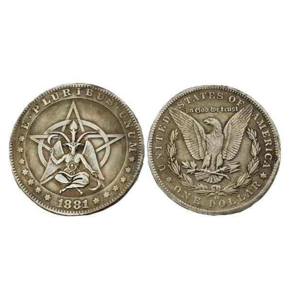 Baphomet Coin: Collectible Occult Token with Pentagram Design ...