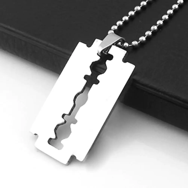 Razor Dog Tag Pendant: Bold Statement Jewellery for Men - eclectic shop ...