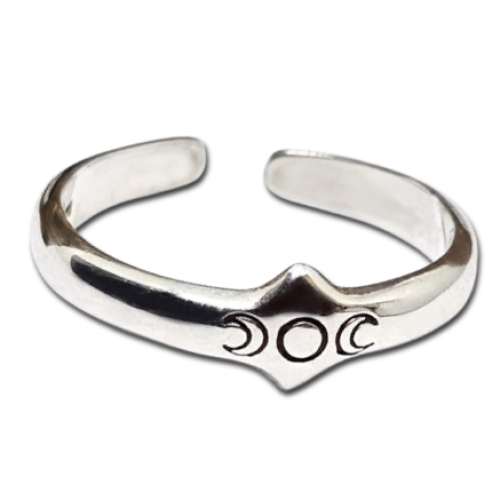 Triple Moon Toe Ring: 925 Sterling Silver Adjustable Jewelry - eclectic ...
