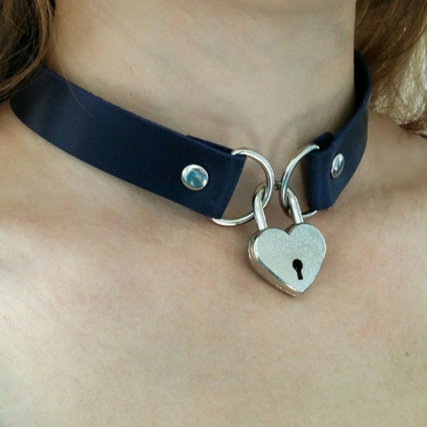Heart Padlock Choker Collar - Quality Velvet - eclectic shop uk ltd ...