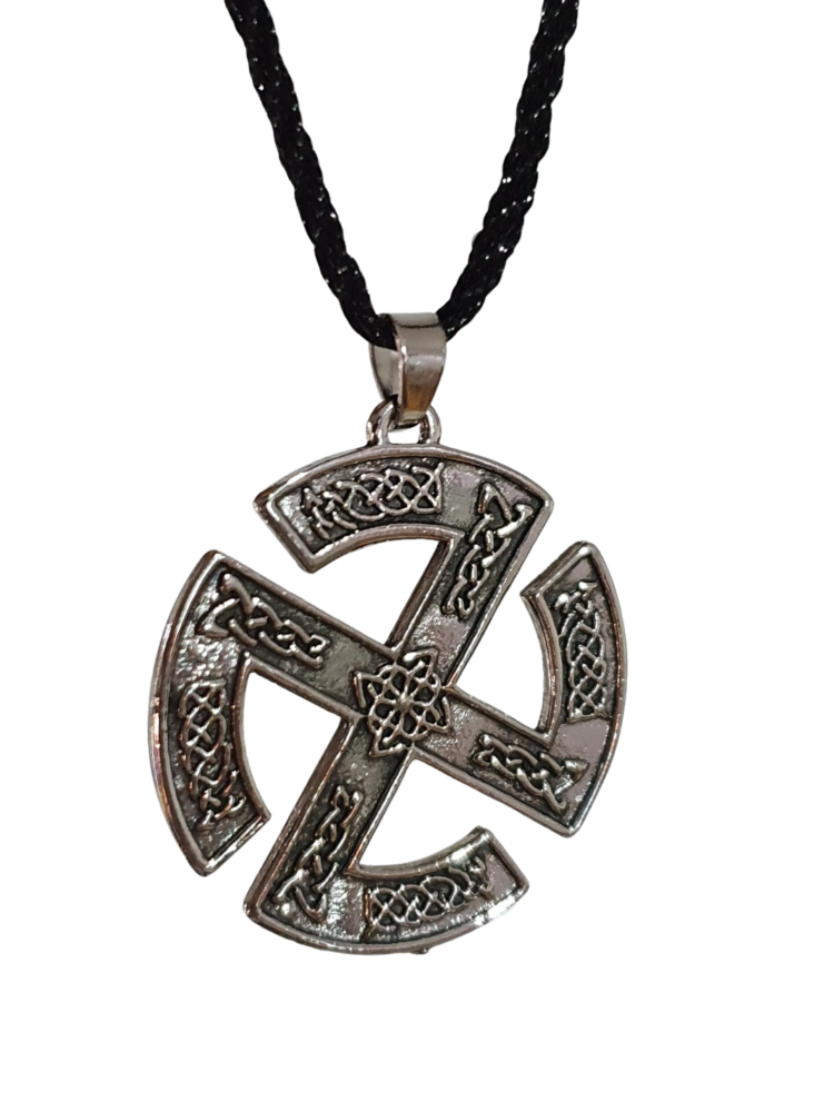 Slavic Sun Wheel Pendant Kolovrat Celtic Knot Viking Nordic Corded ...