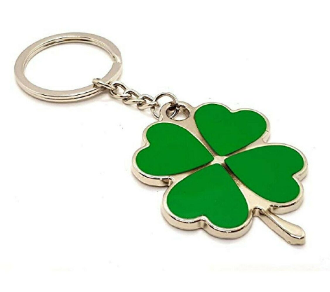 Large Shamrock Keyring Lucky Enamel - Good Fortune