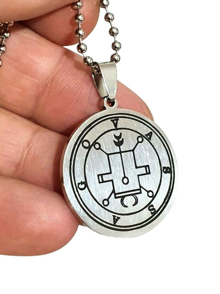 Vassago Occult Sigil Pendant Solomon Seal 28 Legion Ruler Demon Steel ...