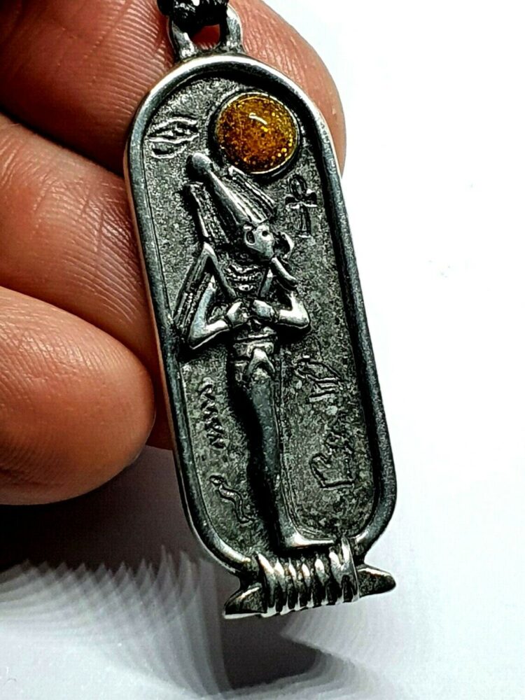 Osiris Lord of Underworld Pendant Zodiac March April Cartouche Cord ...