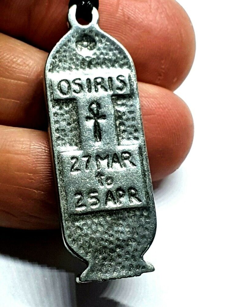Osiris Lord of Underworld Pendant Zodiac March April Cartouche Cord ...