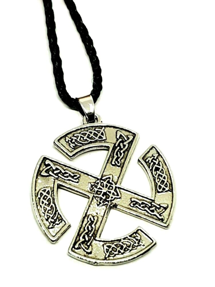 Slavic Sun Wheel Pendant Kolovrat Celtic Knot Viking Nordic Corded ...