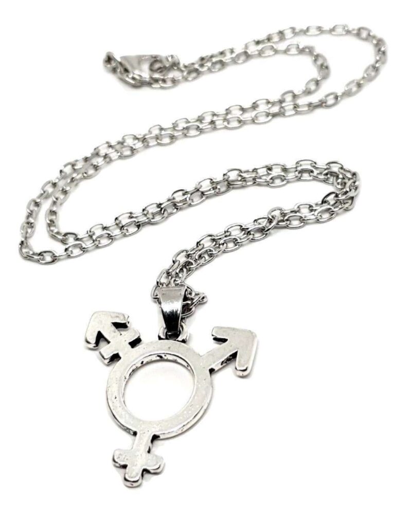 Transgender Symbol Pendant LGBT Non Binary Pride Symbol Chain Necklace ...