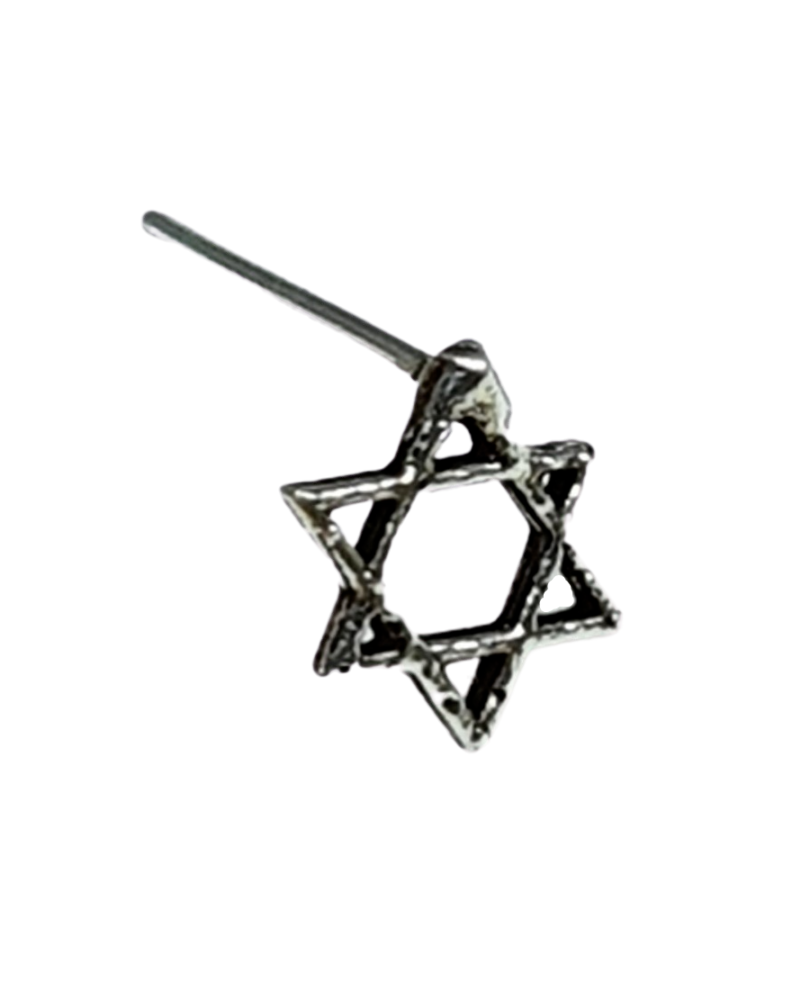 Star of David Nose Stud: 925 Sterling Silver Jewelry - eclectic shop uk ...