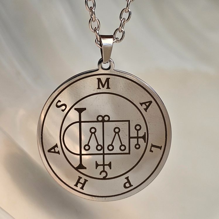 Malphas Necklace Pendant 18" Chain Steel Sigil of Goetia Demon 2nd ...