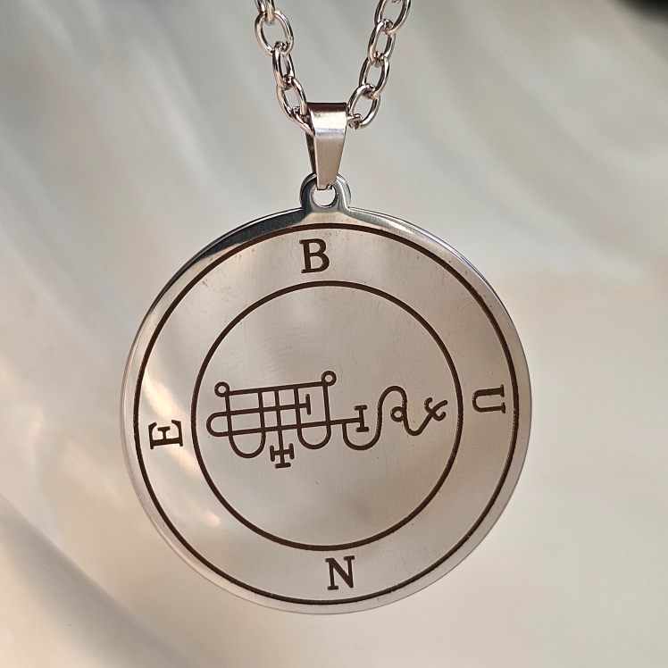 Bune Necklace Pendant 18" Chain Steel Sigil of Goetia Demon Mover Of ...